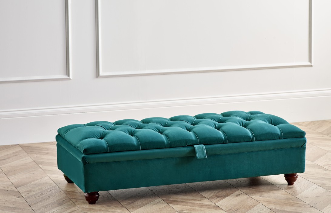 Harris Velvet Footstool |The Chesterfield Company