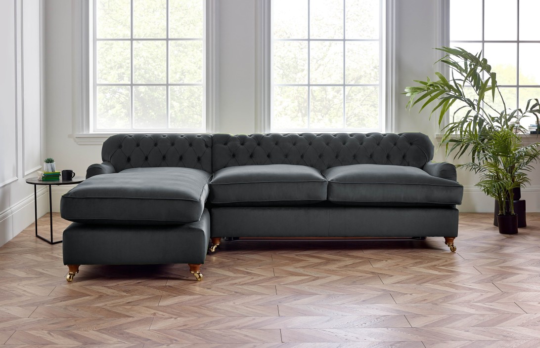 Harris Vintage Fabric Chesterfield Chaise Sofa | The Chesterfield Company