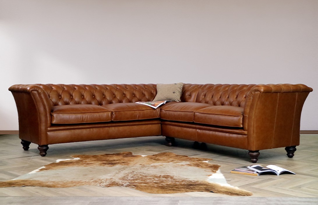 4 x 3 Seater Corner Sofa | Tatton Chesterfield Corner Sofa ...